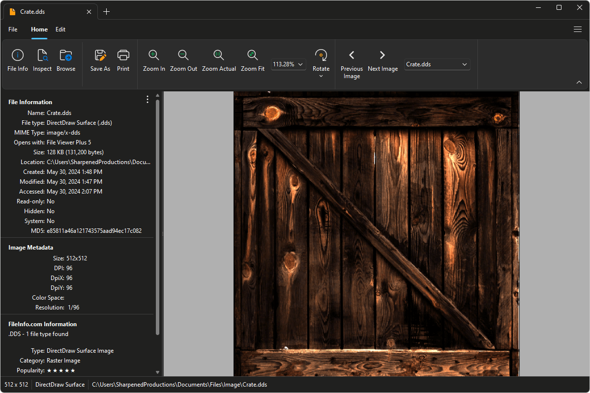 Open DDS Files With File Viewer Plus