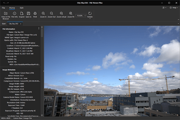 Open .CR3 Files with File Viewer Plus