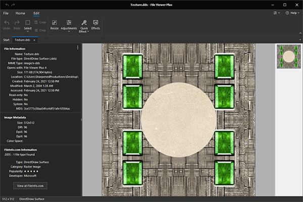 Open .DDS Files with File Viewer Plus