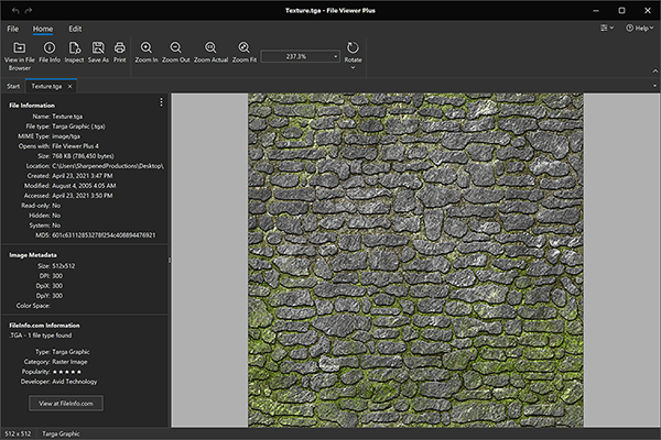 Open .TGA Files with File Viewer Plus
