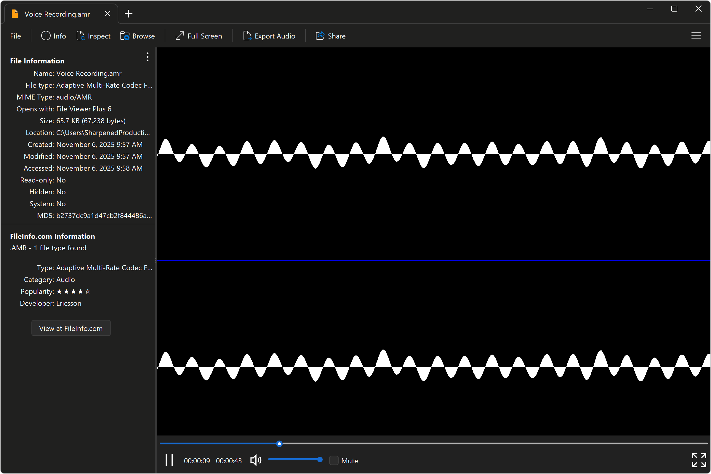 Open .AMR Files with File Viewer Plus