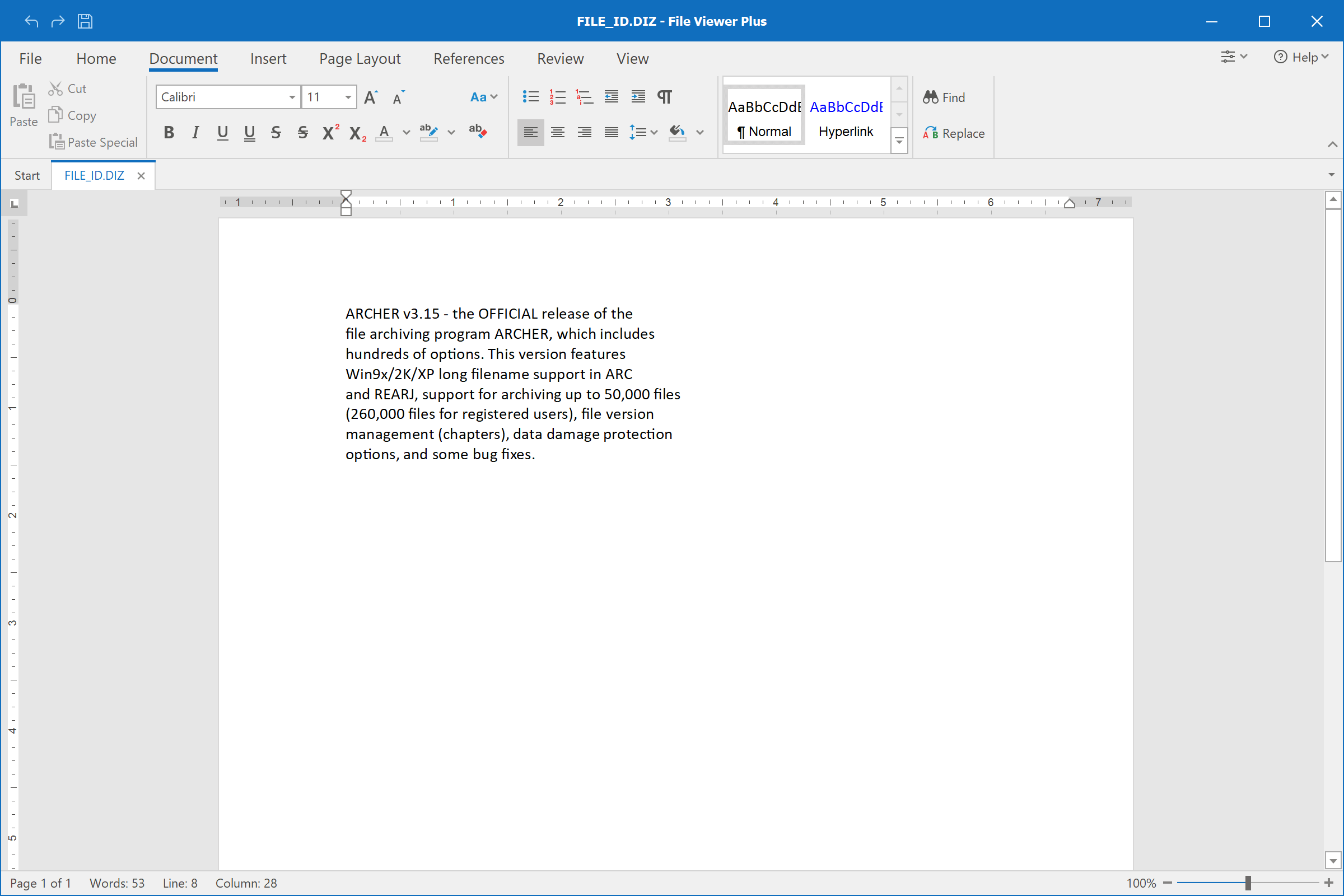 Open .DIZ Files with File Viewer Plus