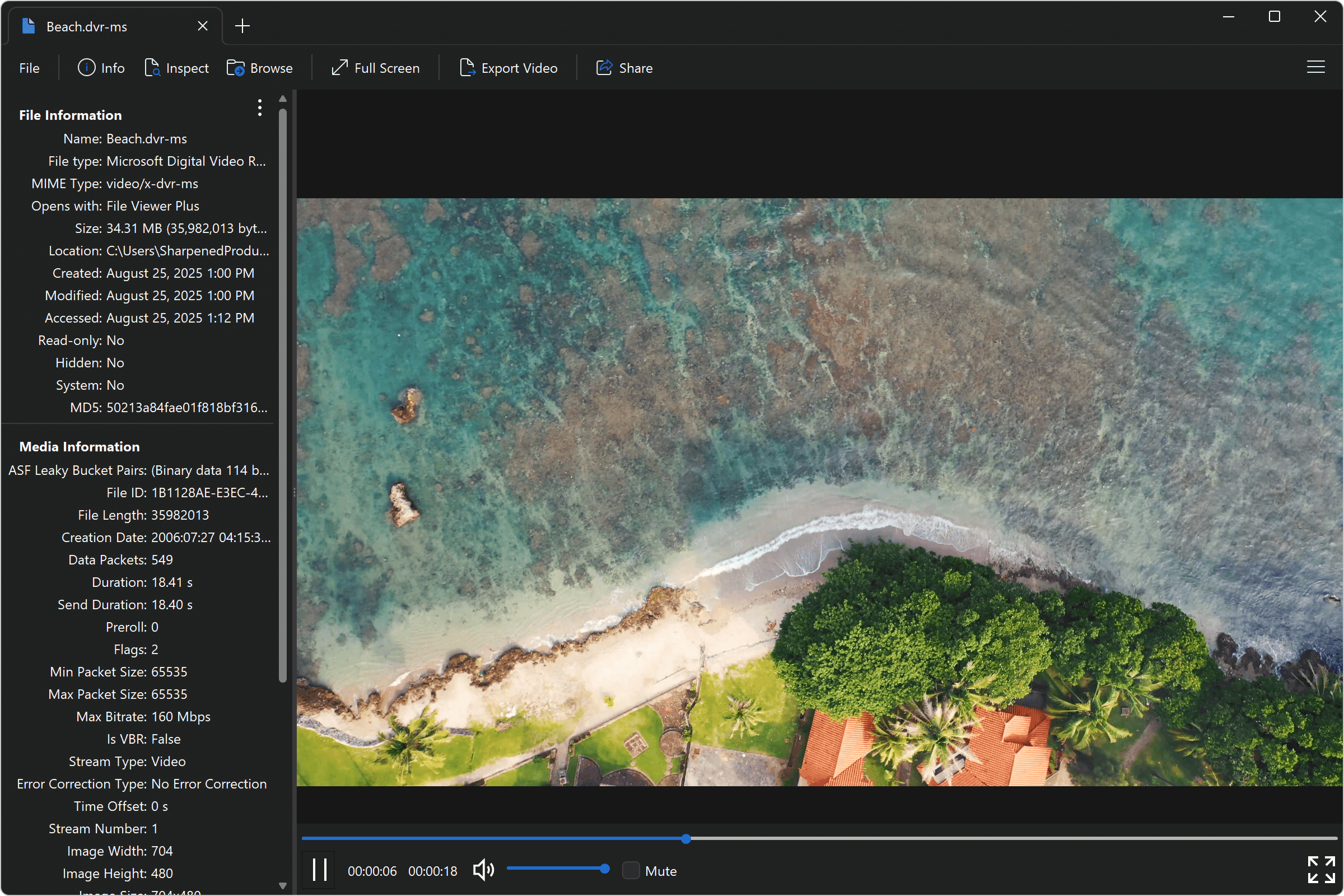 Open .DVR-MS Files with File Viewer Plus