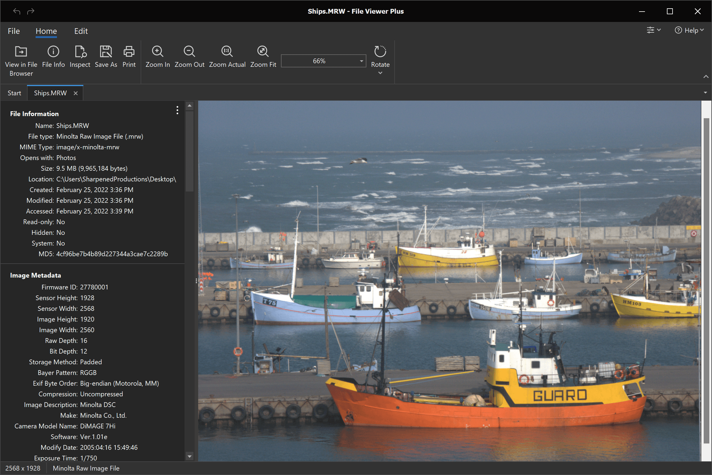 Open .MRW Files with File Viewer Plus